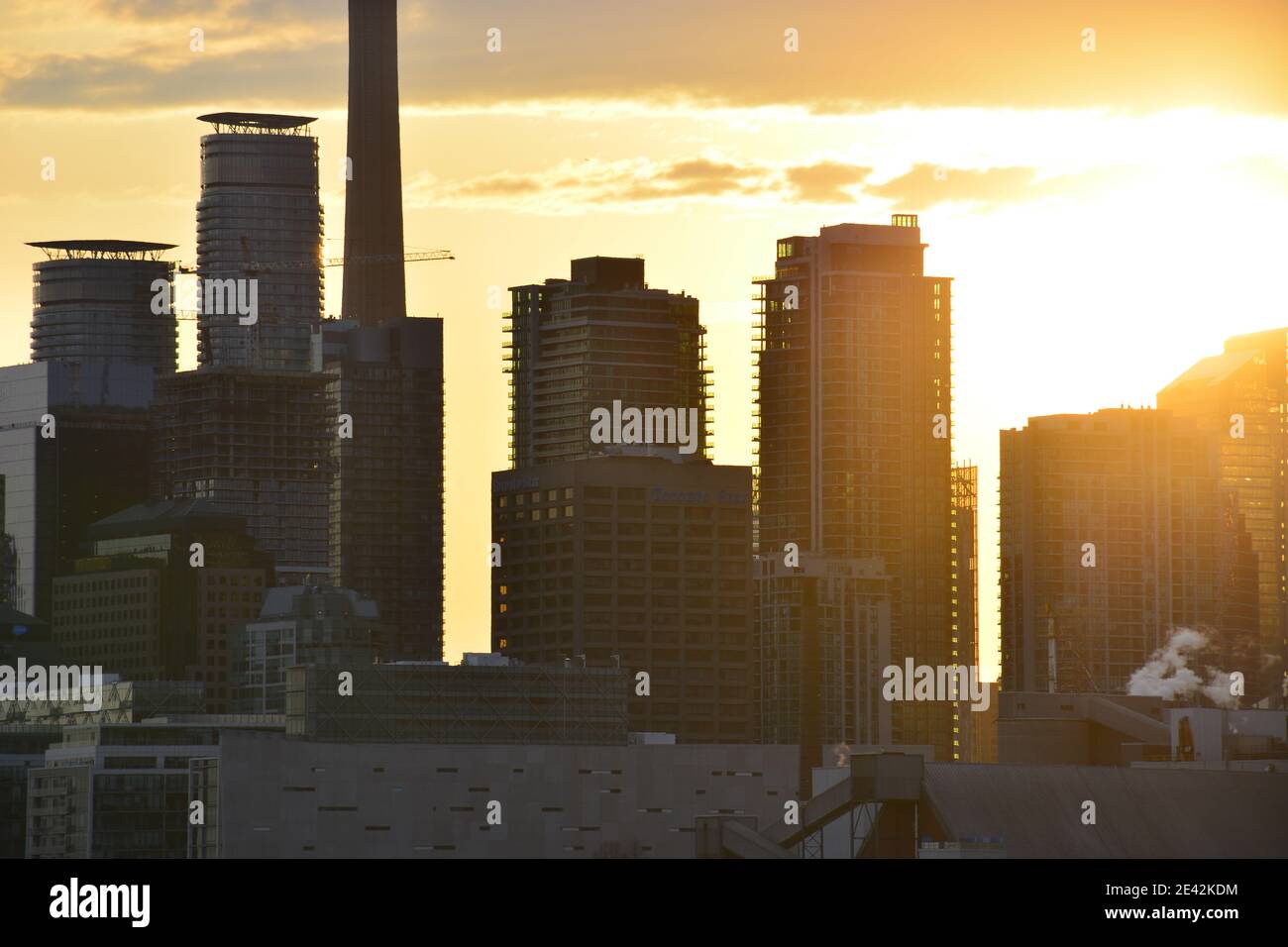Silhouette of the beautiful skyline of the city of Toronto, Canada ...