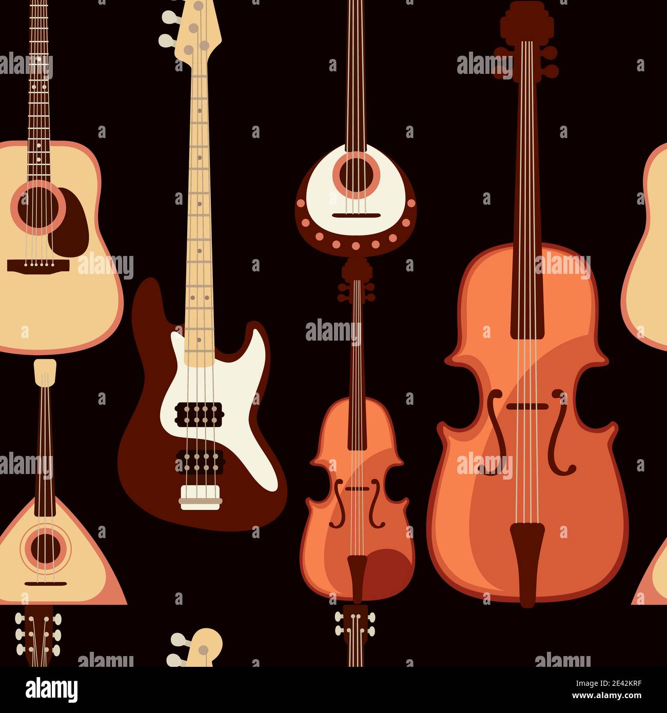 Seamless pattern of classical musical instrument collection cartoon ...