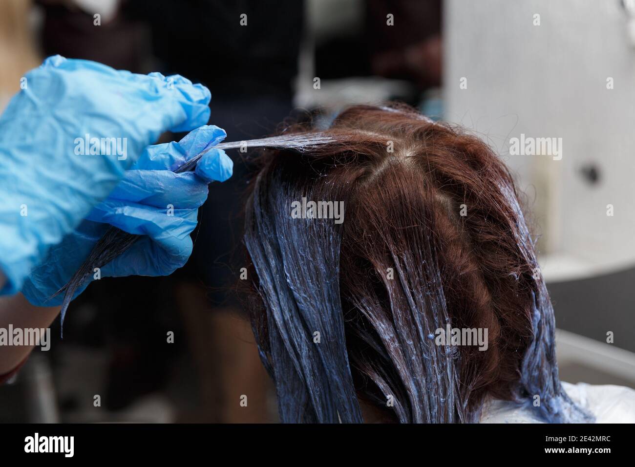 Hair colouring in process hi-res stock photography and images - Alamy