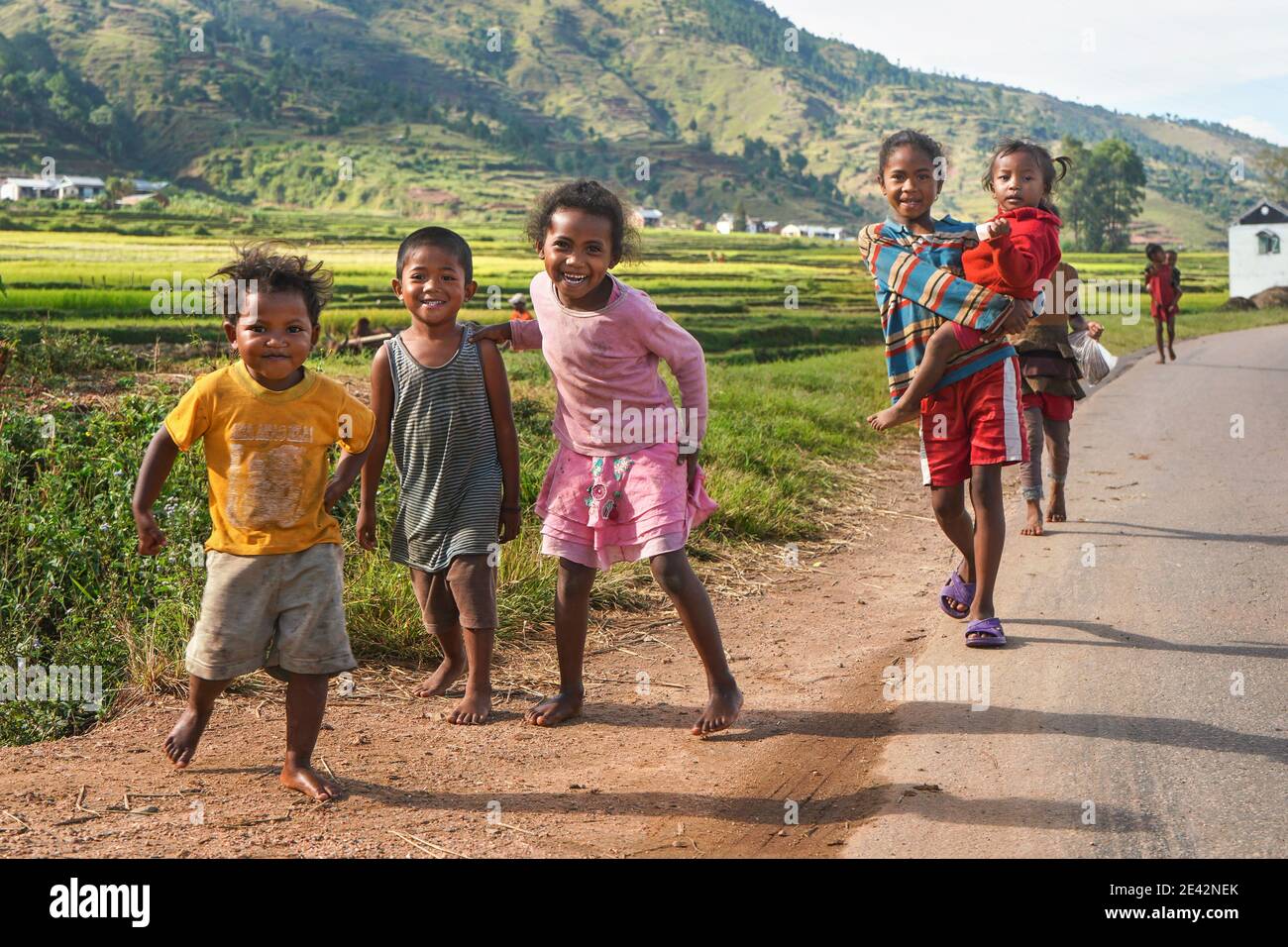 Group happy little kids running hi-res stock photography and images - Alamy