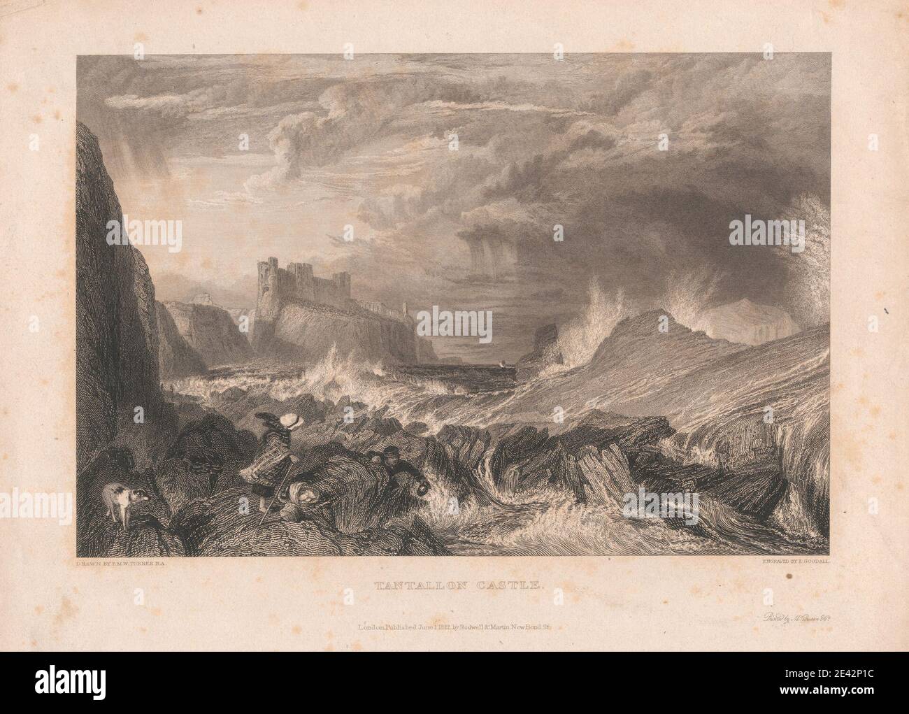 Edward Goodall, 1795â€“1870, British, Tantallon Castle, 1822. Line ...