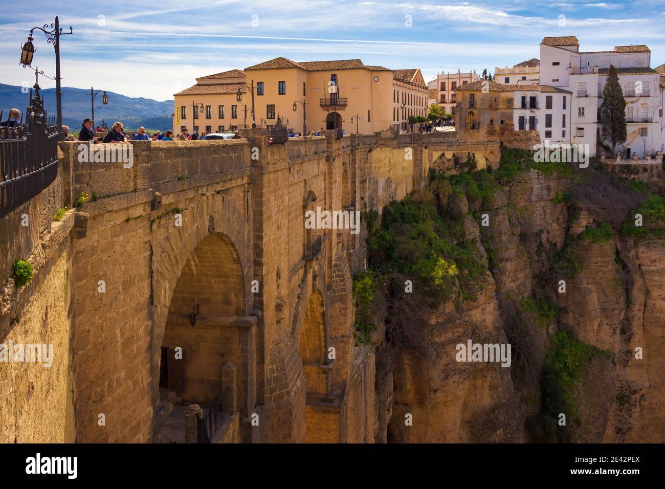 View of the historic center of Roda from the bridge that crosses the ...