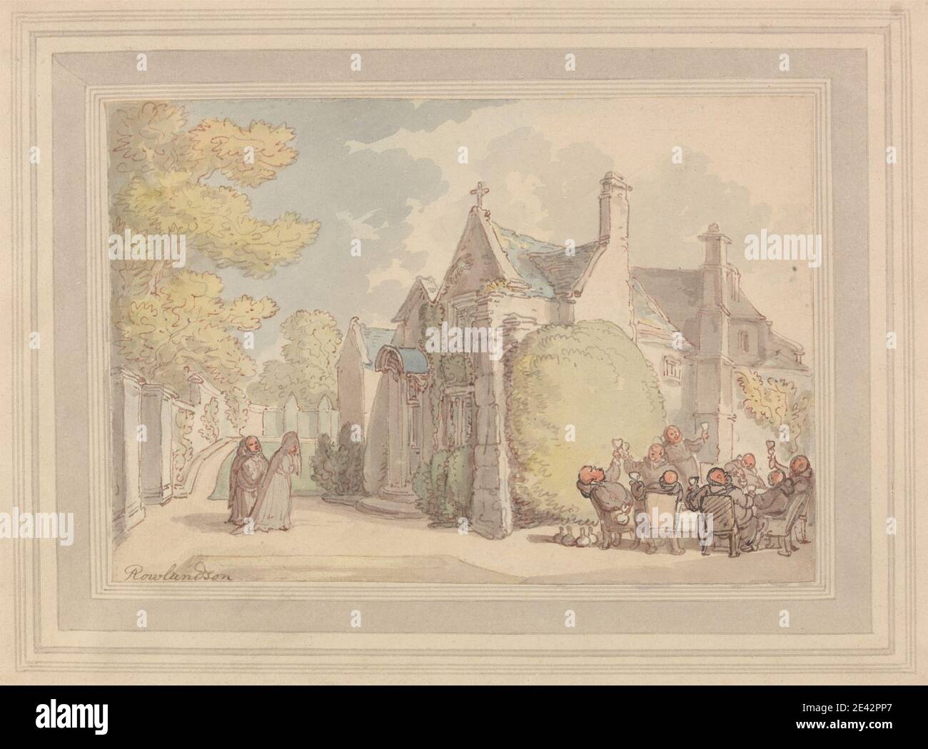 Thomas Rowlandson, 1756â€“1827, British, Monks Carousing outside a ...