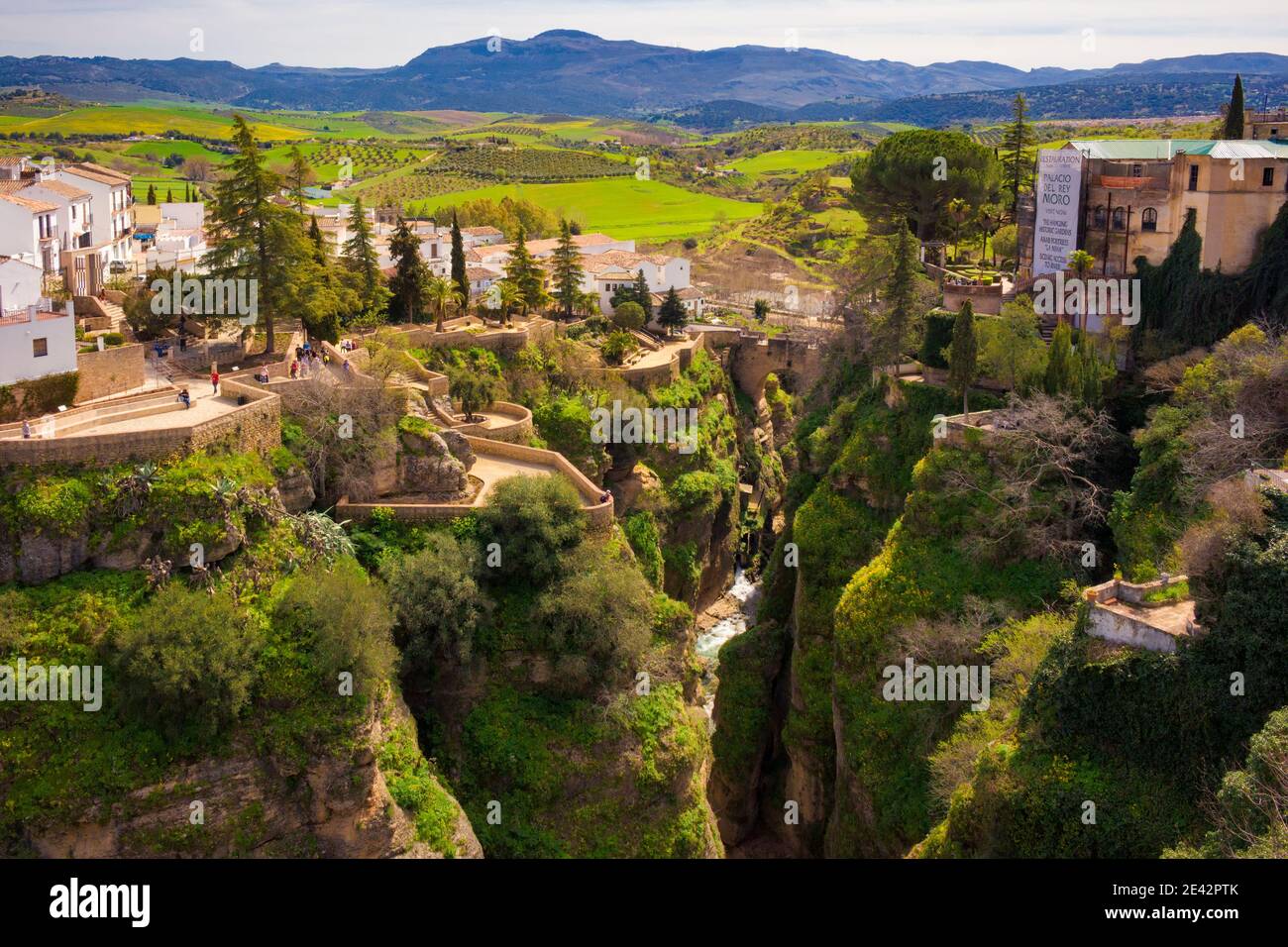 View of the Roda canyon where the Guadalavin river circulates with the ...