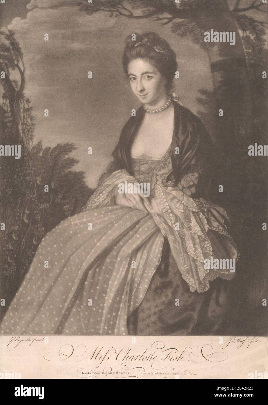 James Watson, 1740â€“1790, British, Miss Charlotte Fish. Mezzotint ...