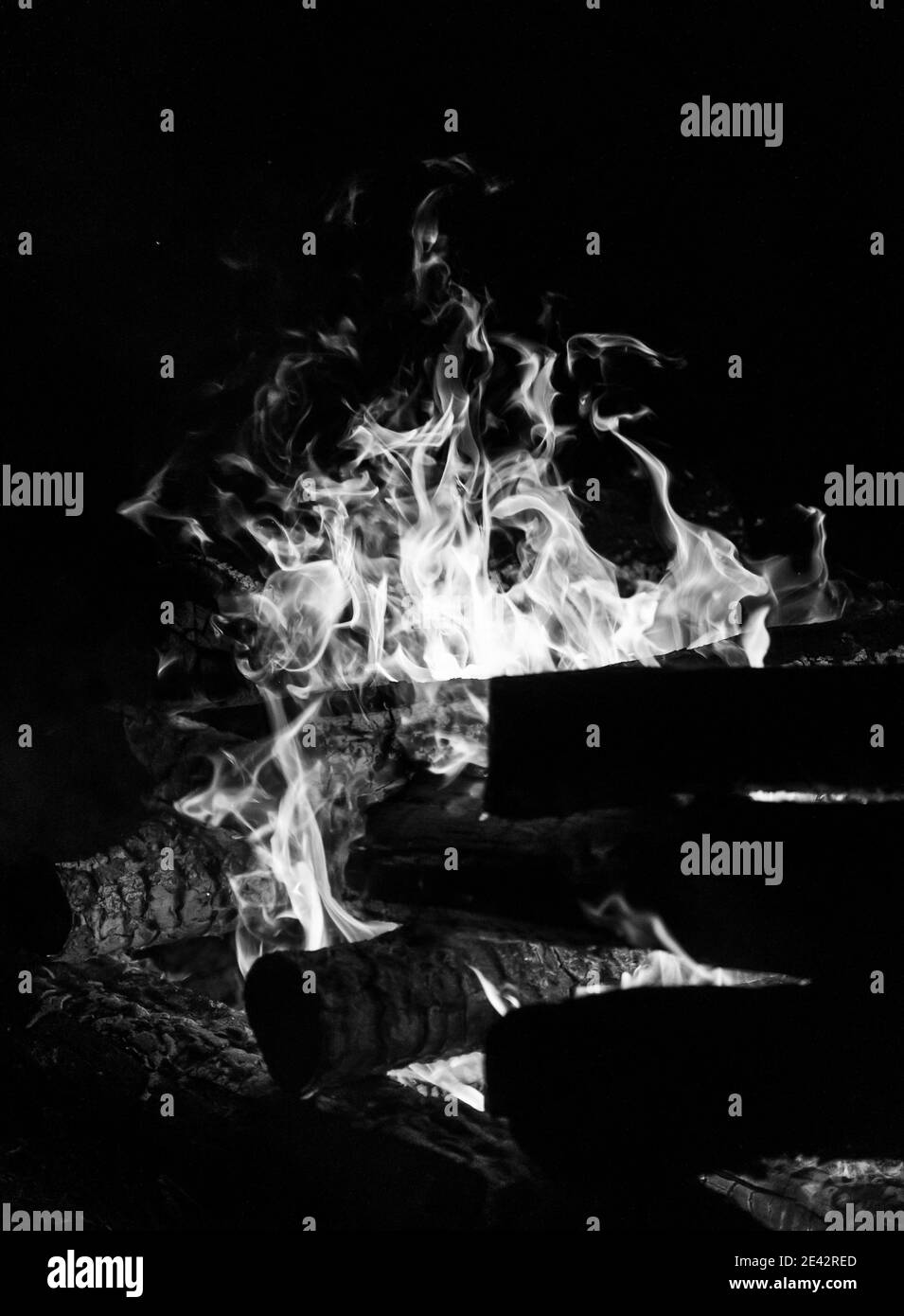 Vertical grayscale shot of fire Stock Photo - Alamy