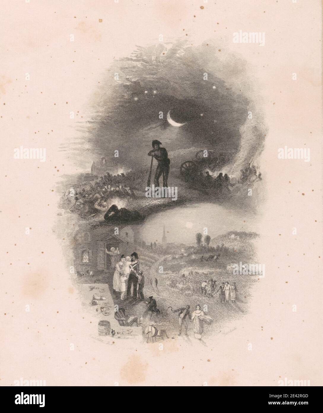 Edward Goodall, 1795â€“1870, British, The Soldier's Dream (Vignette ...