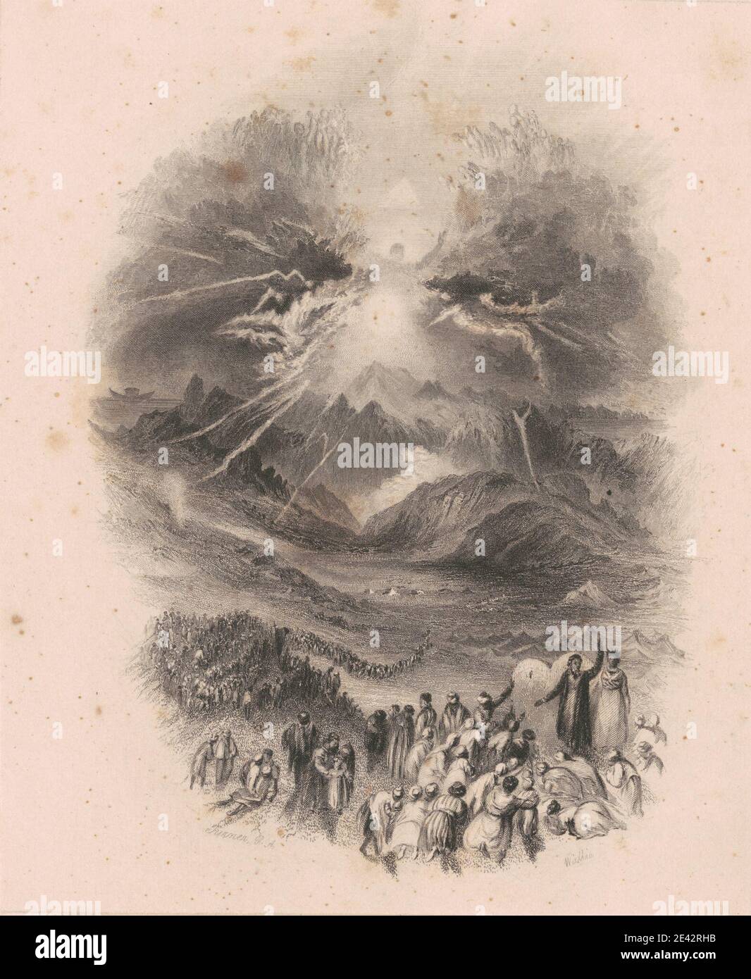 Robert Wallis, 1794â€“1878, British, Sinai's Thunder (Vignette), 1837 ...