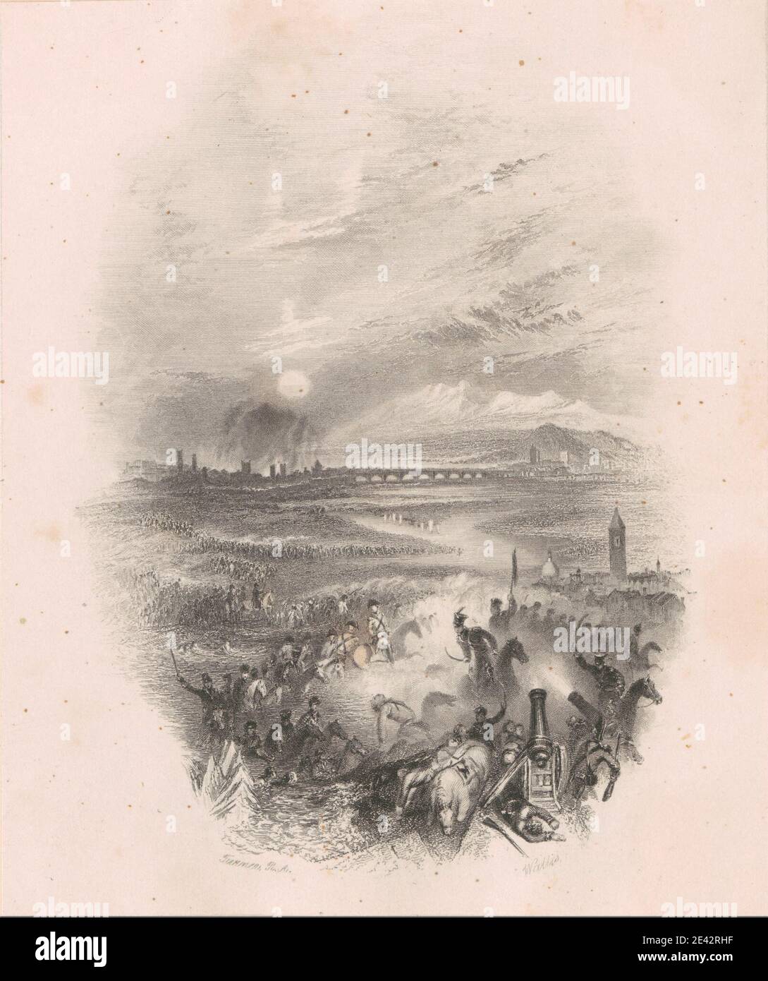 Robert Wallis, 1794â€“1878, British, Hohenlinden (Vignette), 1837. Line ...