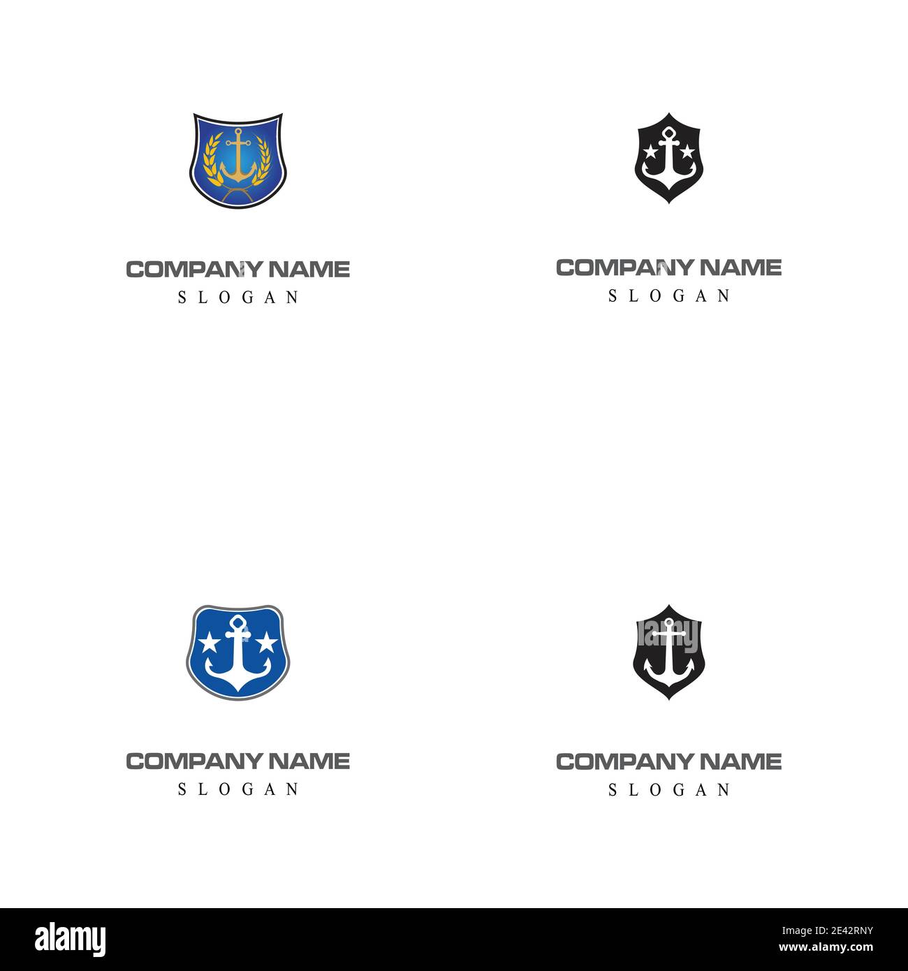 Set Anchor Logo Template vector symbol nature Stock Vector Image & Art ...