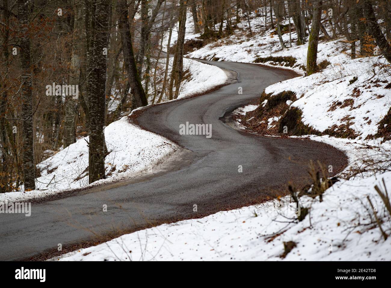 Illustration, snow, road, during the 2021 WRC World Rally Car ...