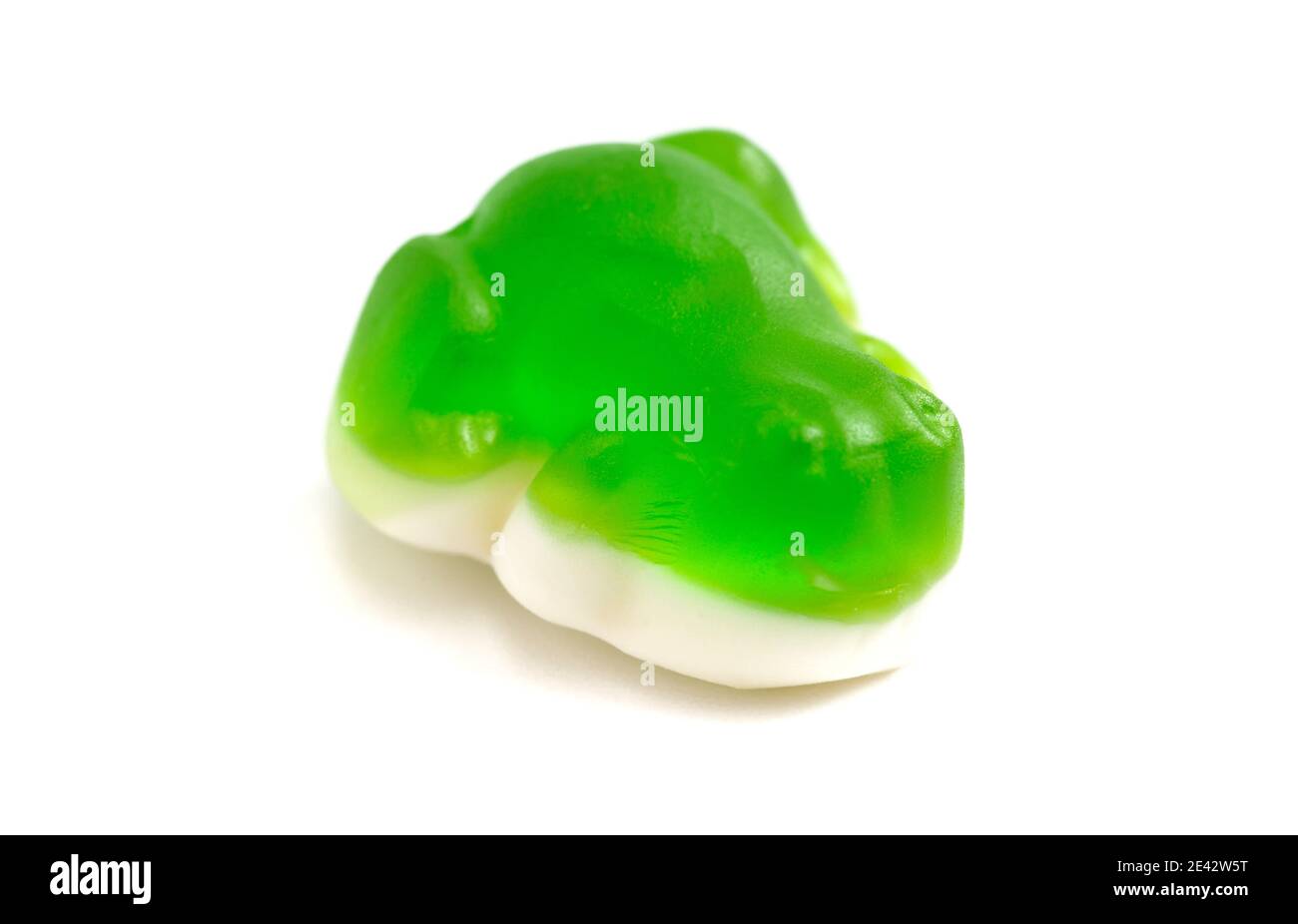 Gummy Green Frogs with a Mashmallow Candy Bottom Layer Isolated on a ...