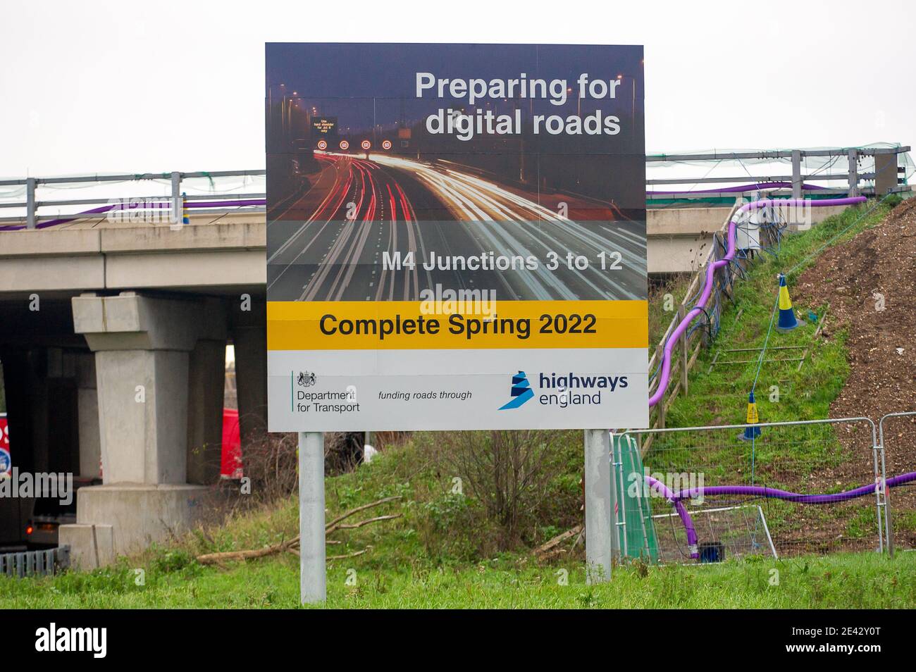 Windsor, Berkshire, UK. 21st January, 2021. Construction work on ...