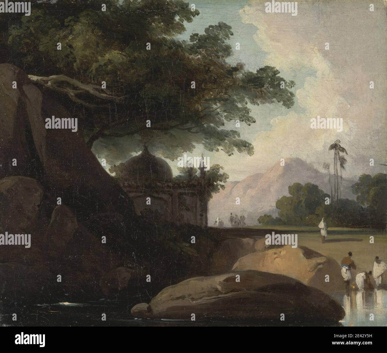George Chinnery, 1774â€“1852, British, Indian Landscape with Temple, ca ...