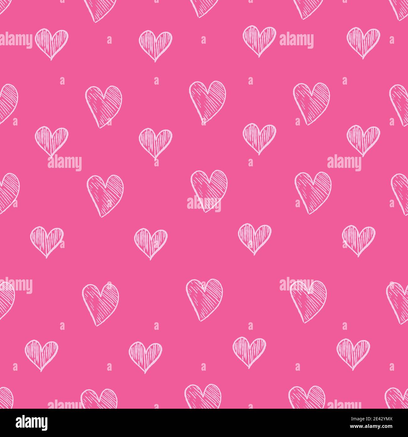 Heart texture seamless vector. Fashion pattern with love doodle theme ...