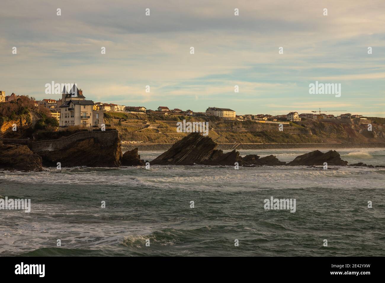 City of Biarritz with its beautiful coast, at the North Basque Country ...
