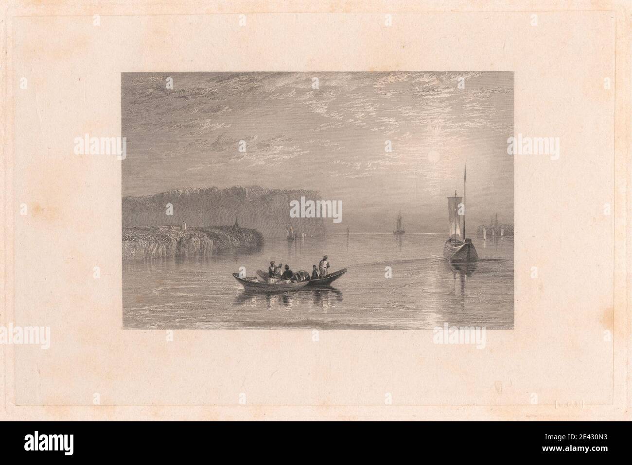 Robert Wallis, 1794â€“1878, British, Scene on the Loire, 1833. Line ...