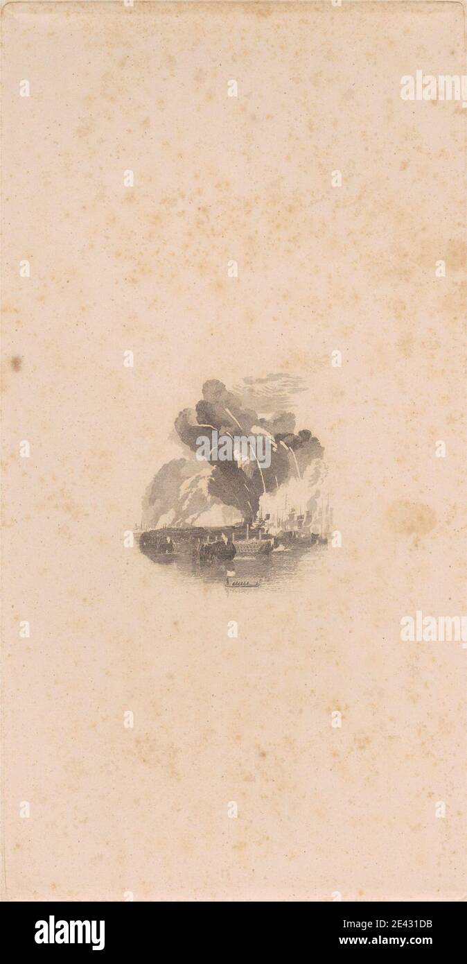 Edward Goodall, 1795â€“1870, British, Battle of the Baltic, 1837. Line ...