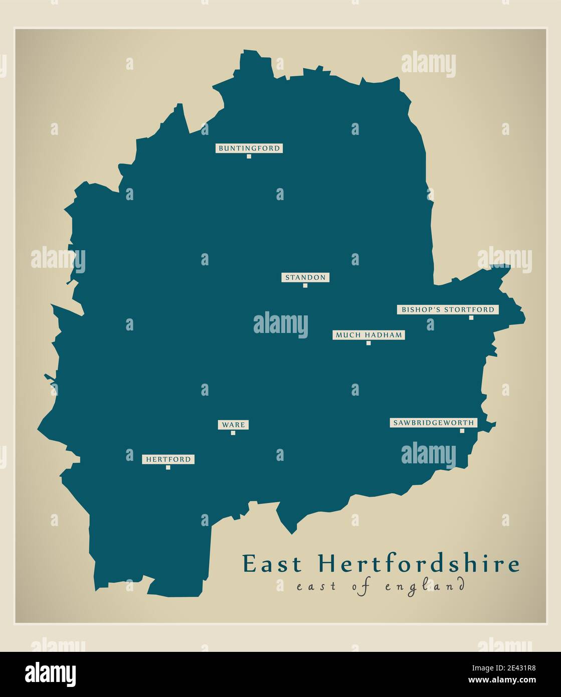 Hertfordshire map hi-res stock photography and images - Alamy