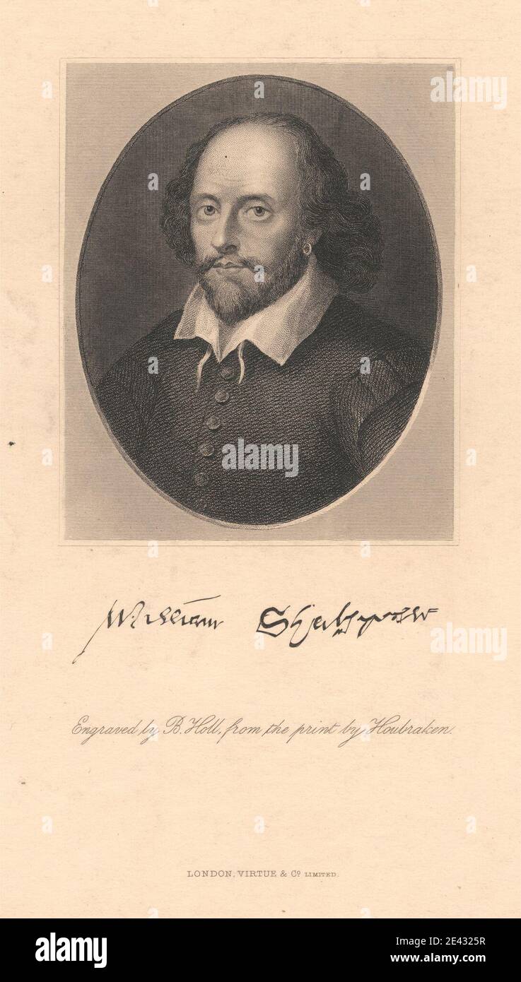 Benjamin Holl, 1808â€“1884, British, William Shakespeare. Etching and ...