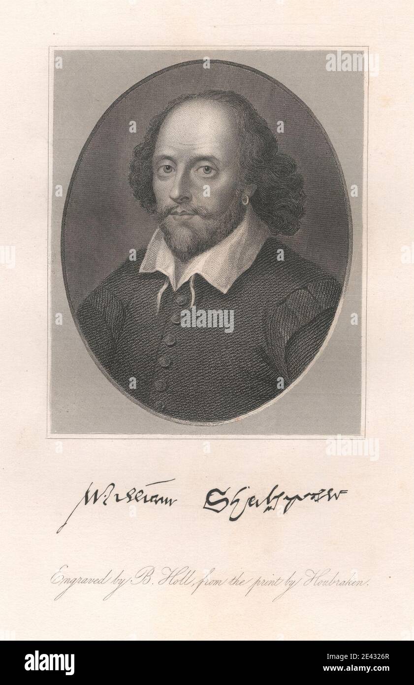 Benjamin Holl, 1808â€“1884, British, William Shakespeare. Etching and ...