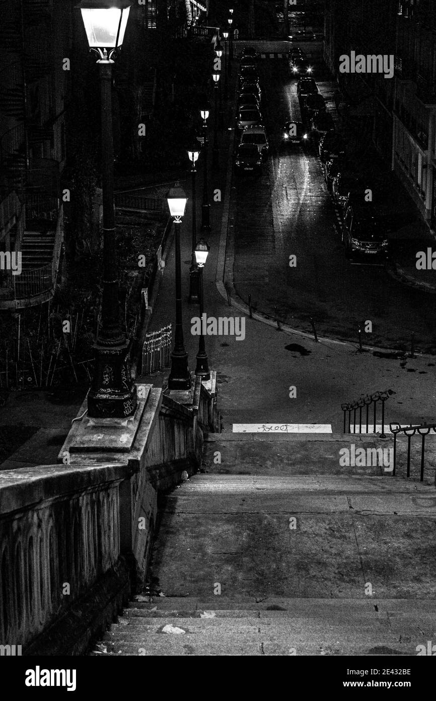 Paris Night Black And White High Resolution Stock Photography and ...