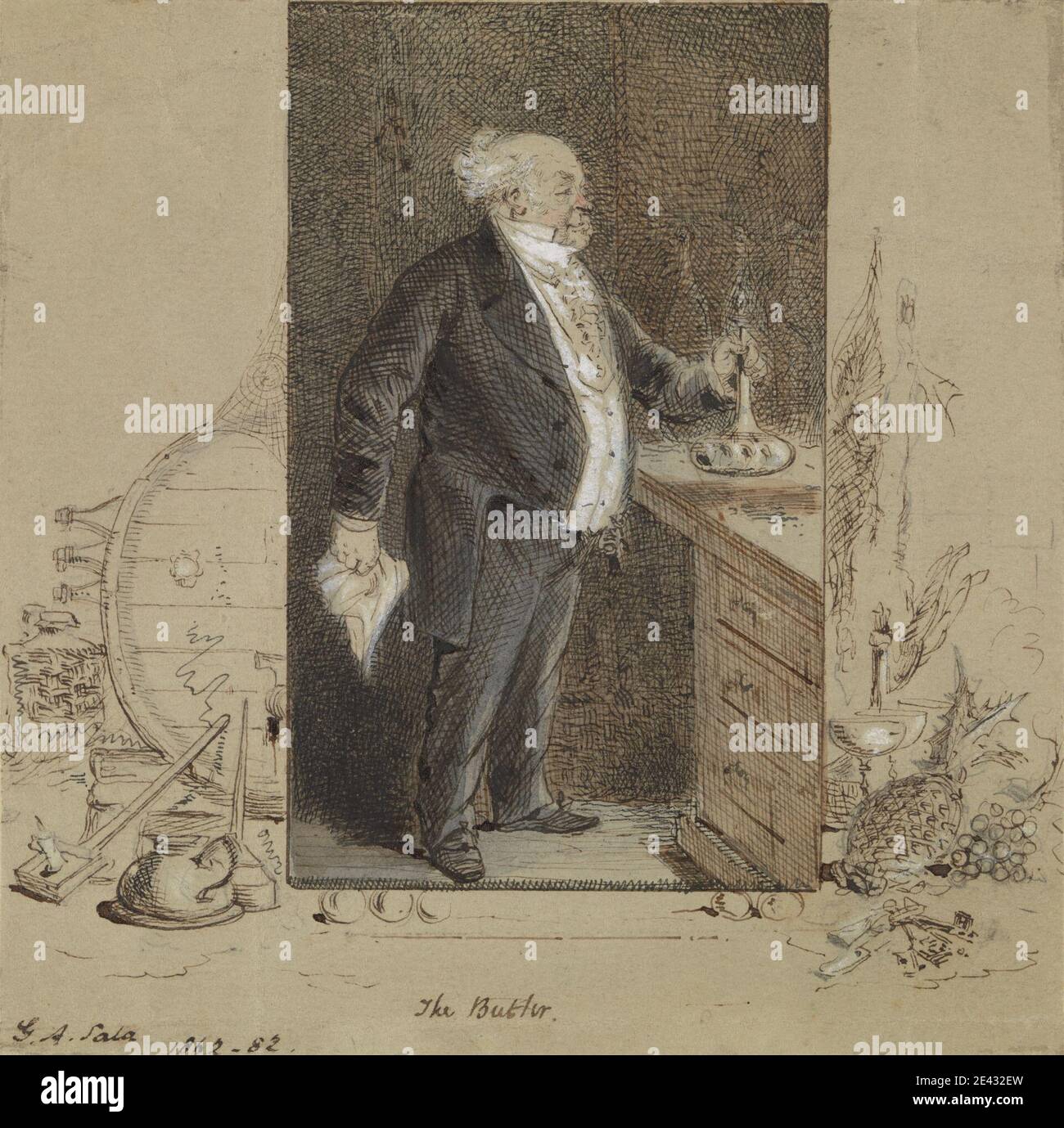 George Augustus Sala, 1828â€“1895, British, The Butler, between 1862 ...