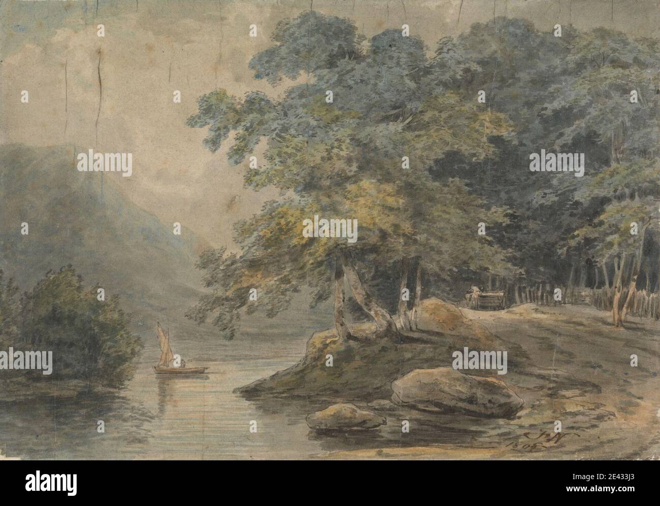 Francis Nicholson, 1753â€“1844, British, River Scene, 1808. Watercolor ...