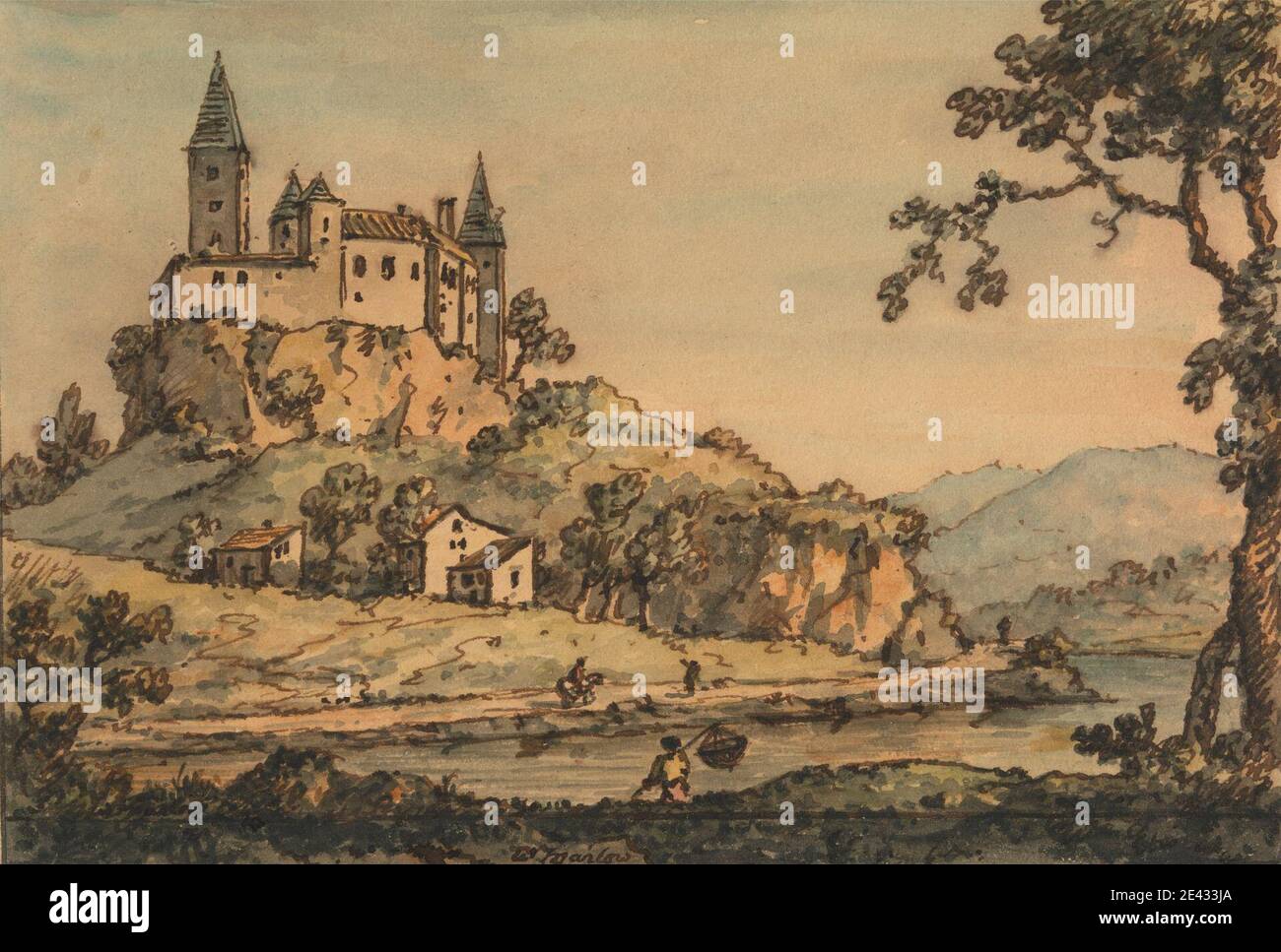 William Marlow, 1740â€“1813, British, Castle Overlooking a River ...