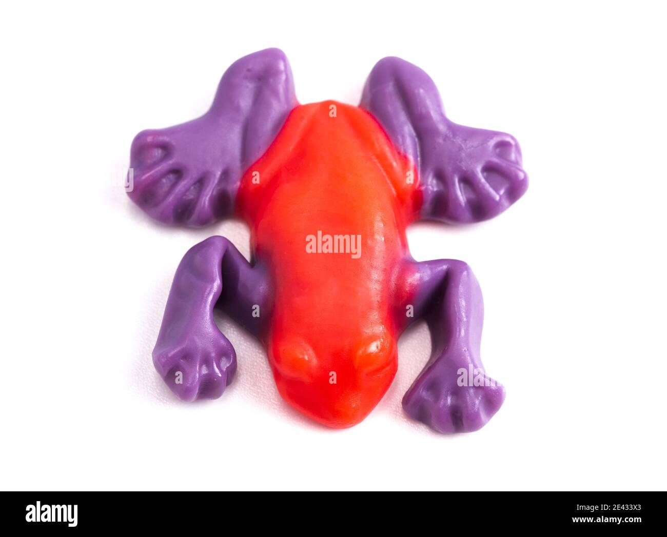 Multicolored Gummy Tree Frog Candies Isolated on a White Background ...