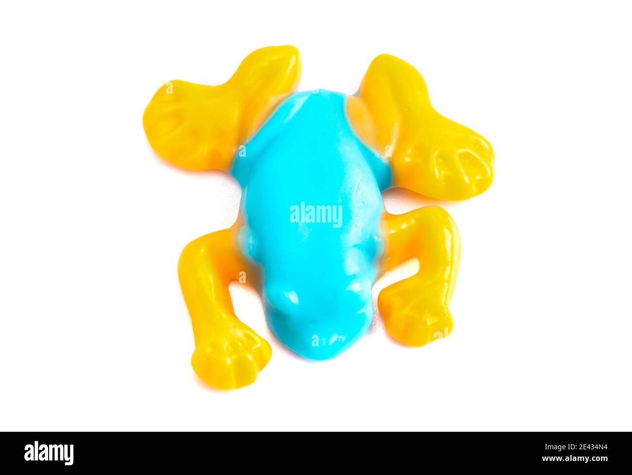 Multicolored Gummy Tree Frog Candies Isolated on a White Background ...