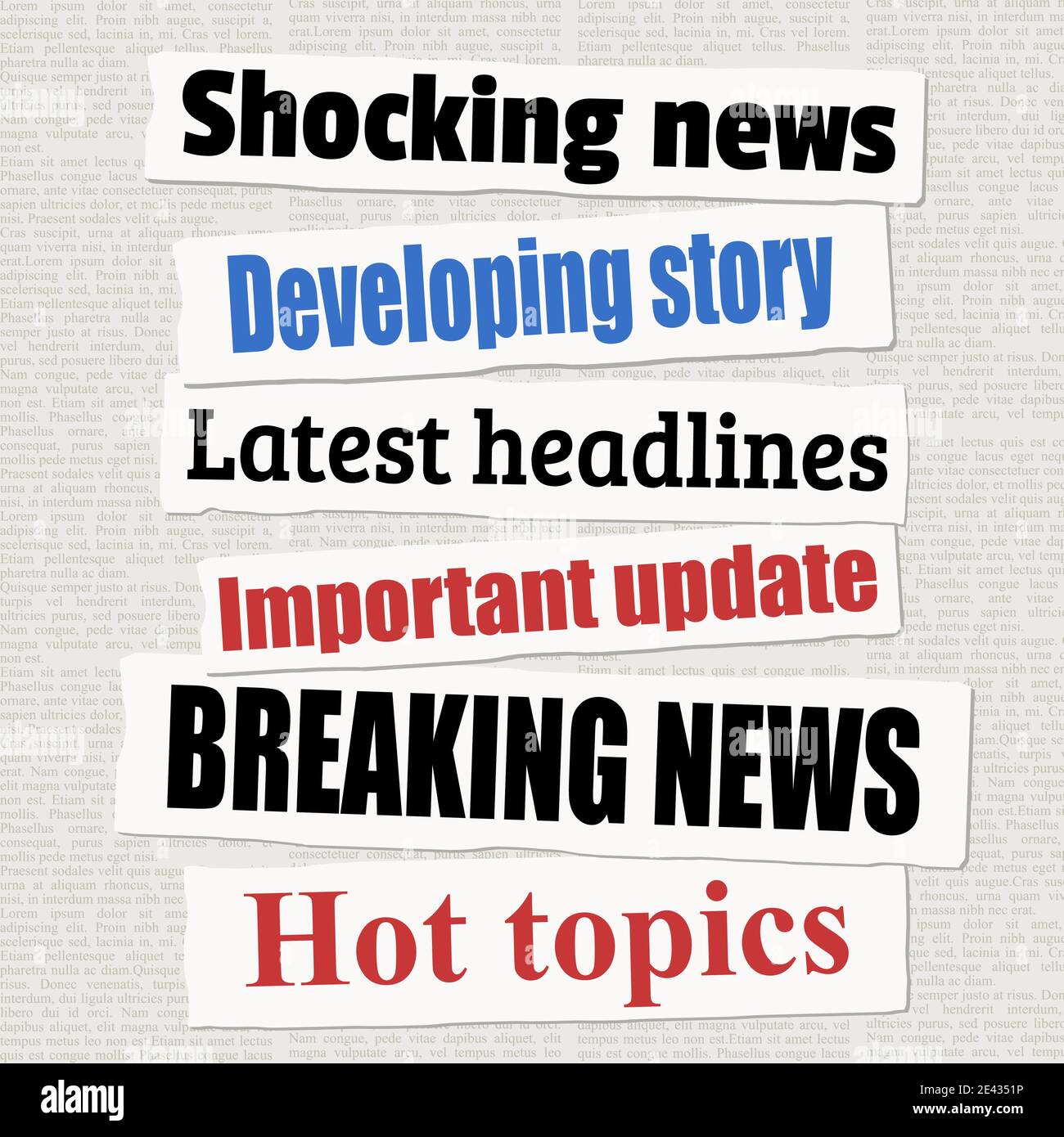 Breaking news headline collection. Vector illustration for newspaper ...
