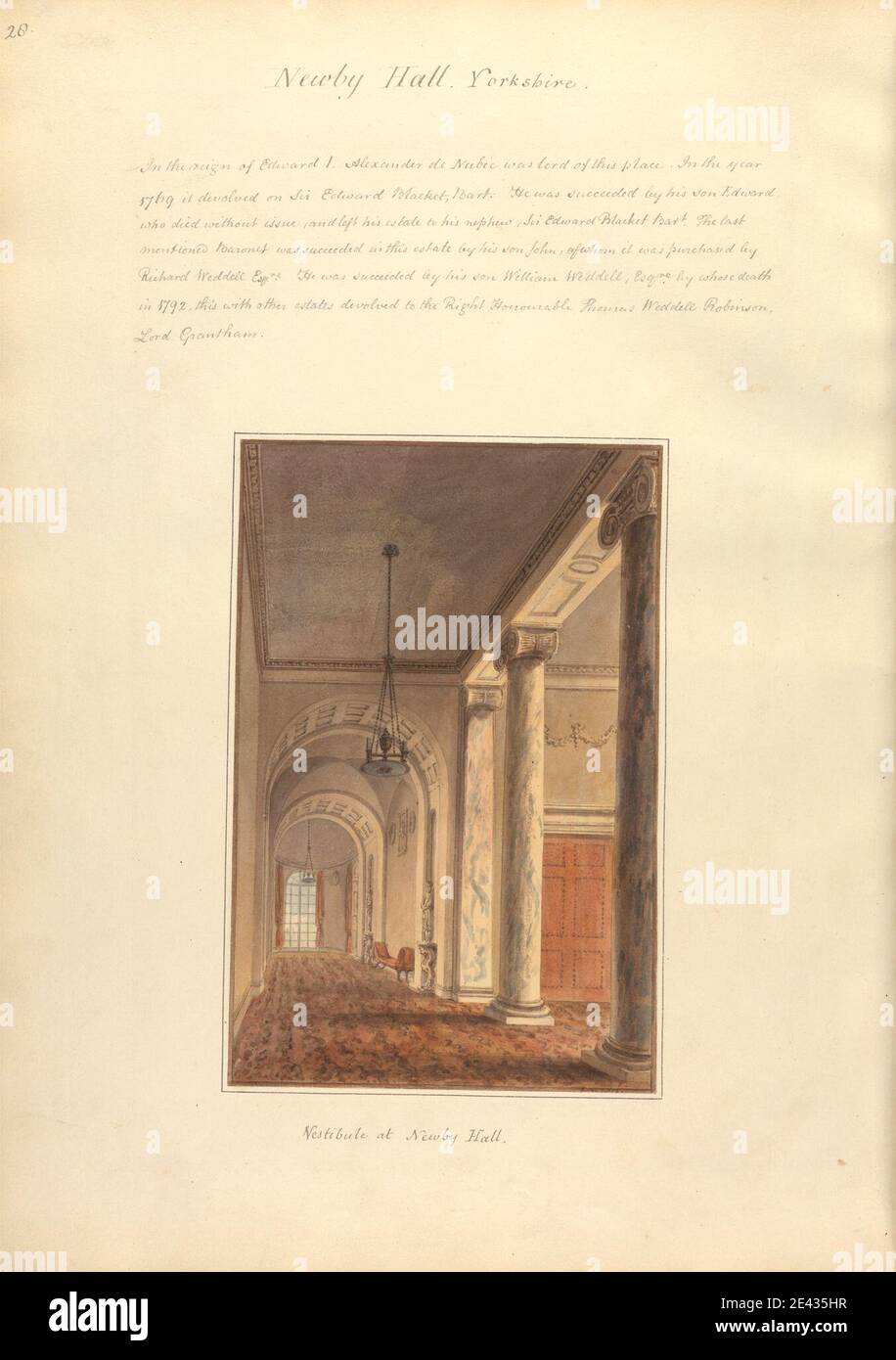 John Buckler FSA, 1770â€“1851, British, Vestibule at Newby Hall, 1813 ...