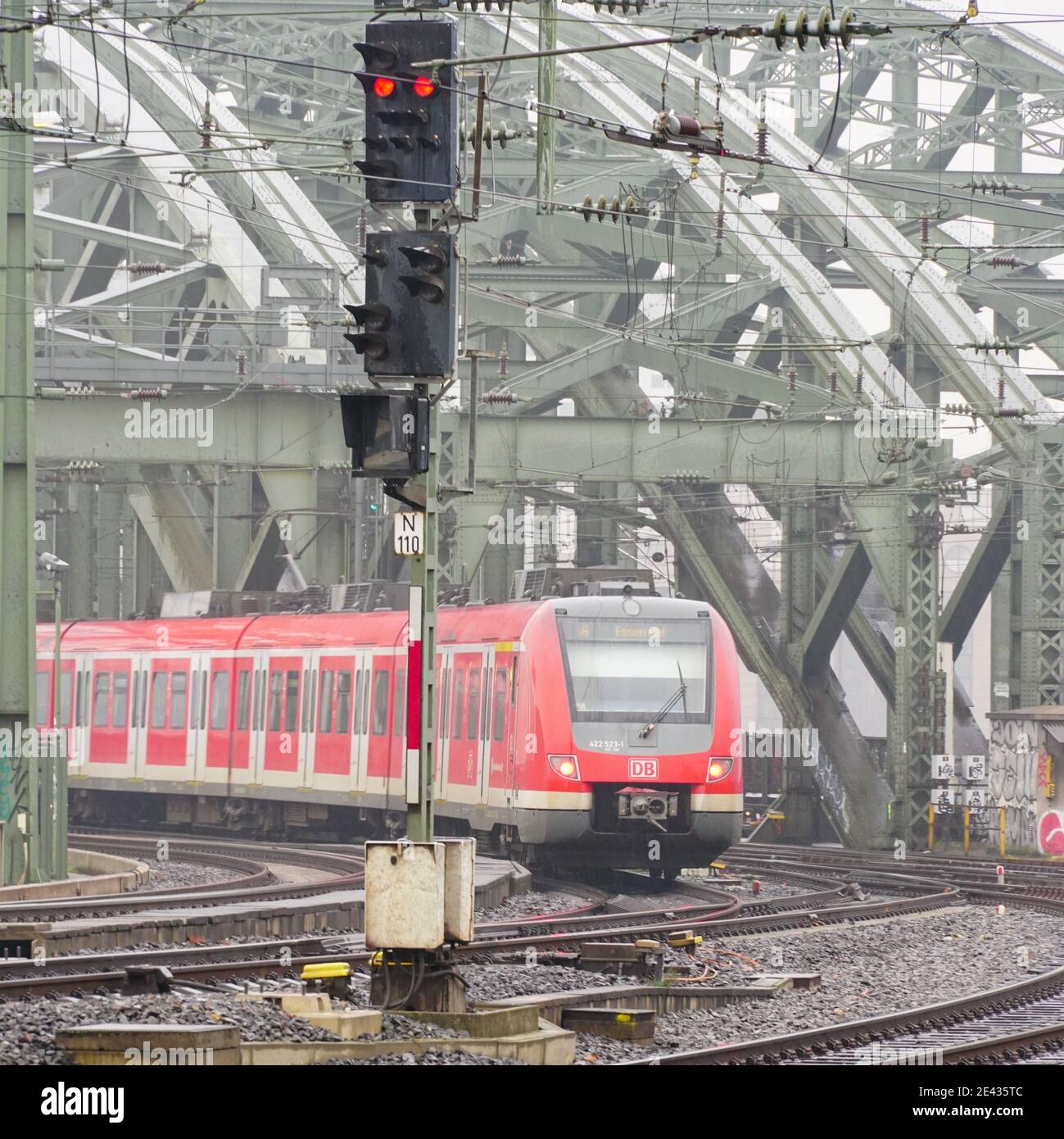 COLOGNE, GERMANY - Jan 09, 2021: Train in cologne main train station ...