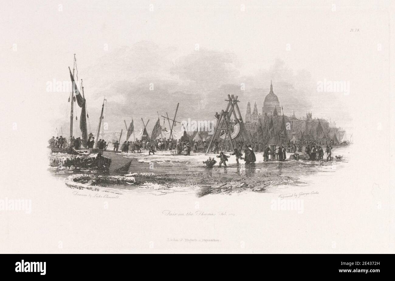 George Cooke, 1781â€“1834, British, Fair on the Thames, February 1814 ...