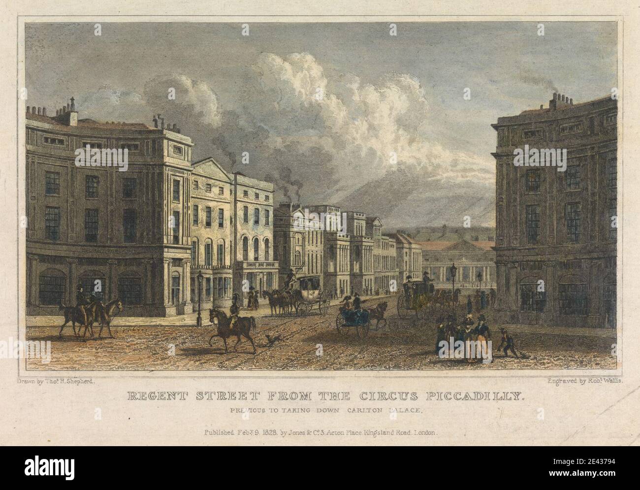 Robert Wallis, 1794â€“1878, British, Regent Street from the Circus ...