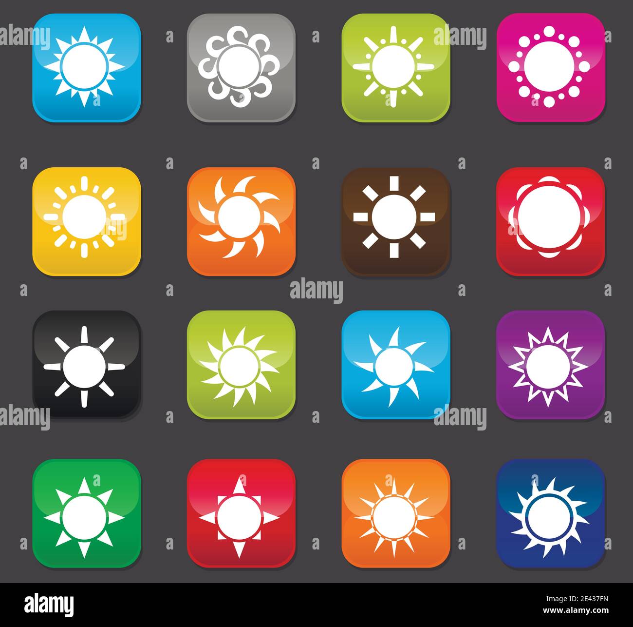 Set of sun icons Stock Vector Image & Art - Alamy