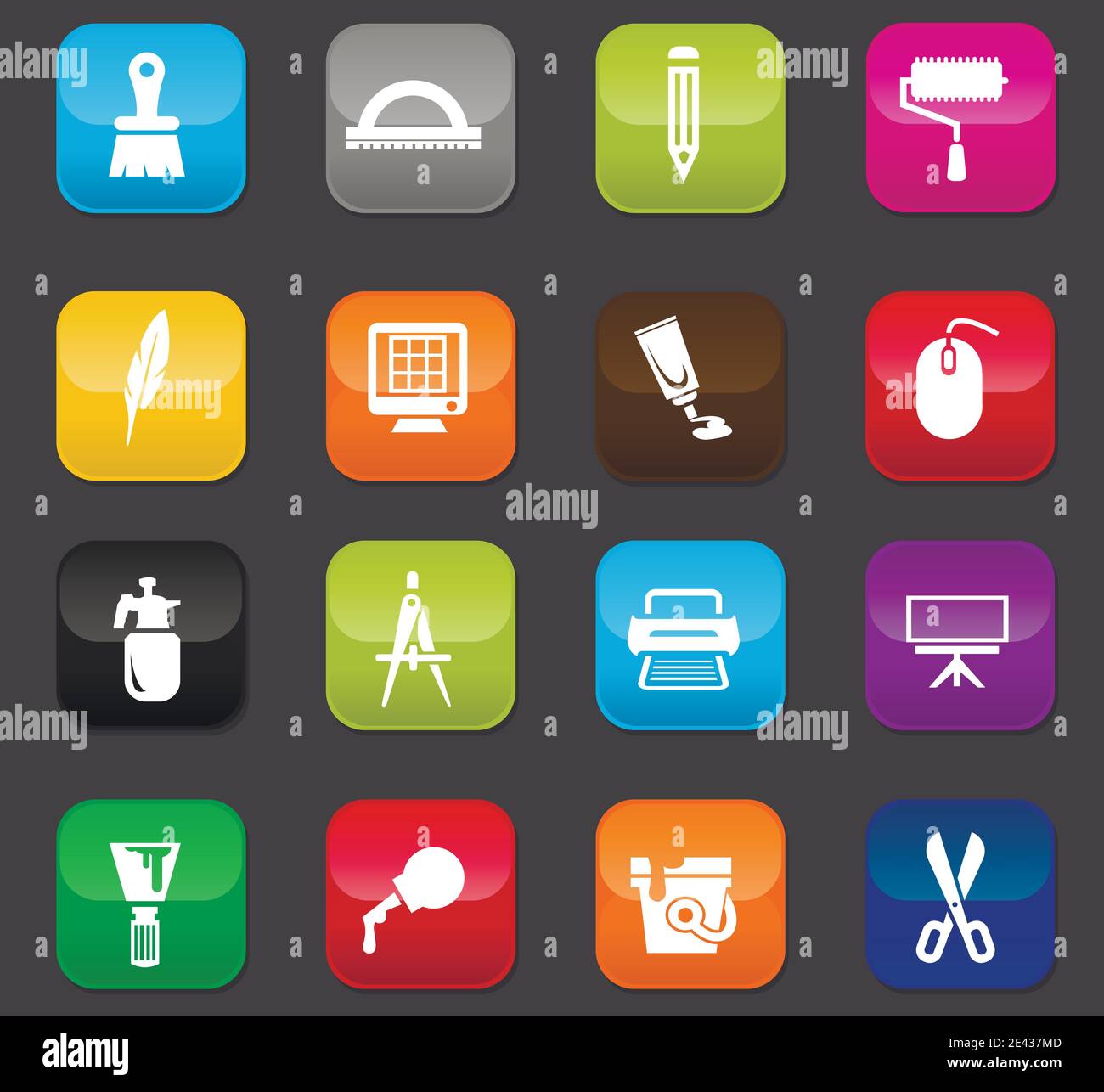 Art tools icons set Stock Vector Image & Art - Alamy