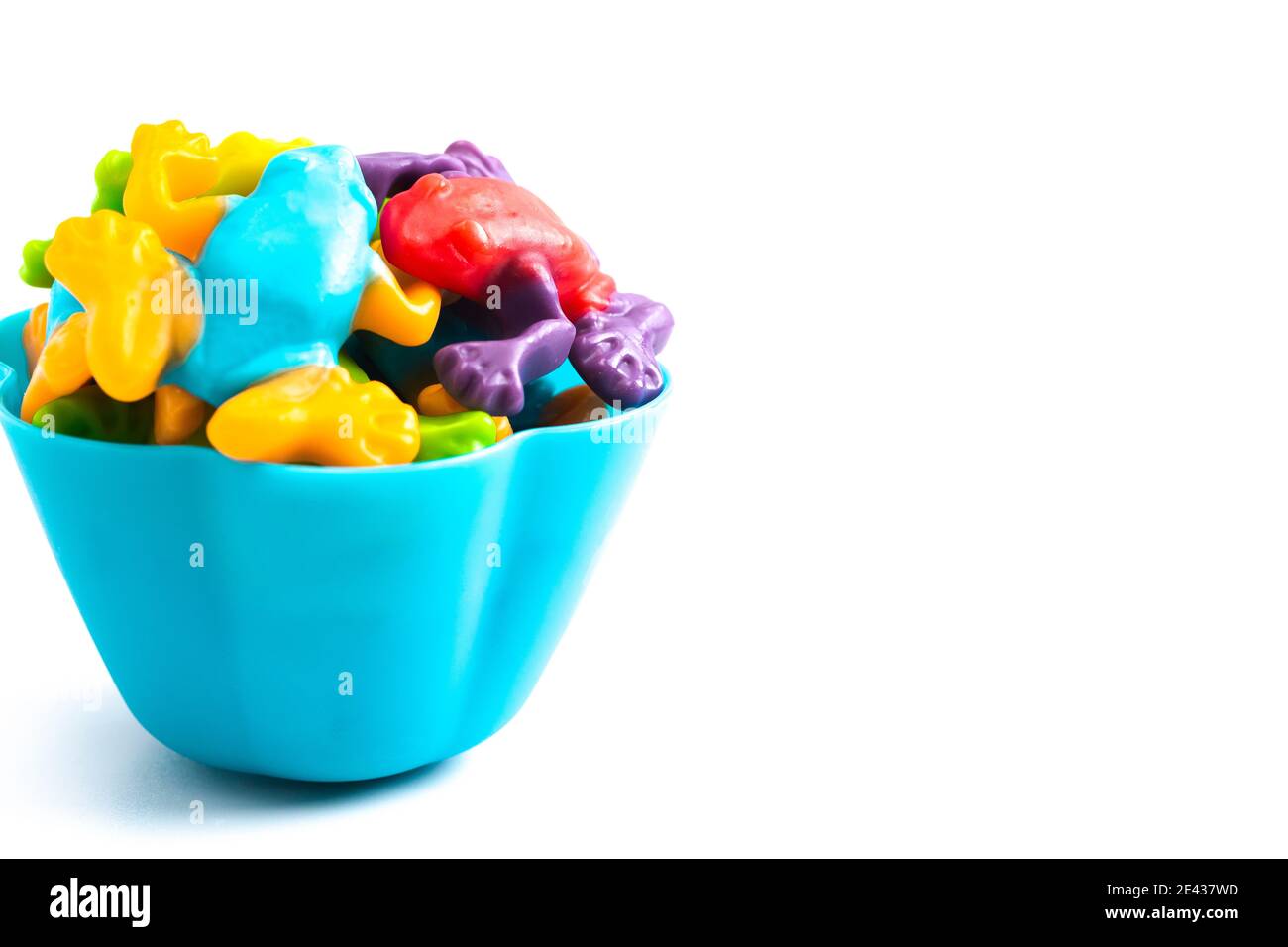Multicolored Gummy Tree Frog Candies Isolated on a White Background ...
