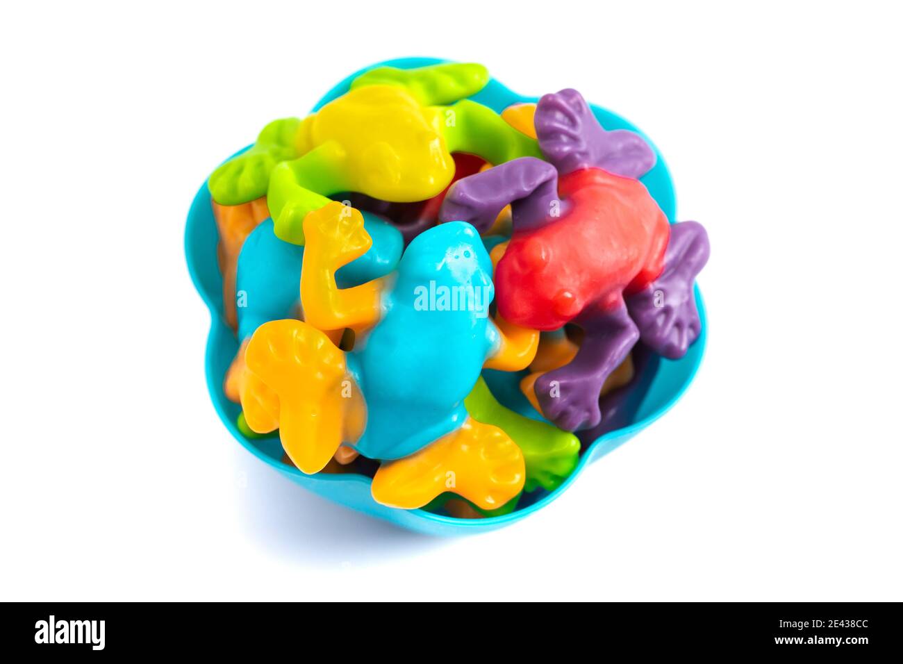 Multicolored Gummy Tree Frog Candies Isolated on a White Background ...