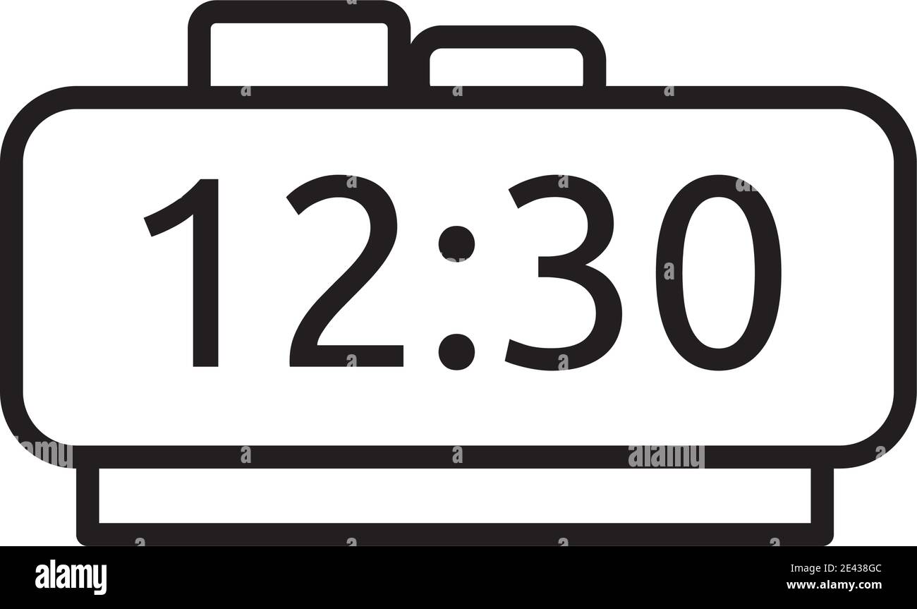 digital watch clock line style icon vector illustration design Stock ...