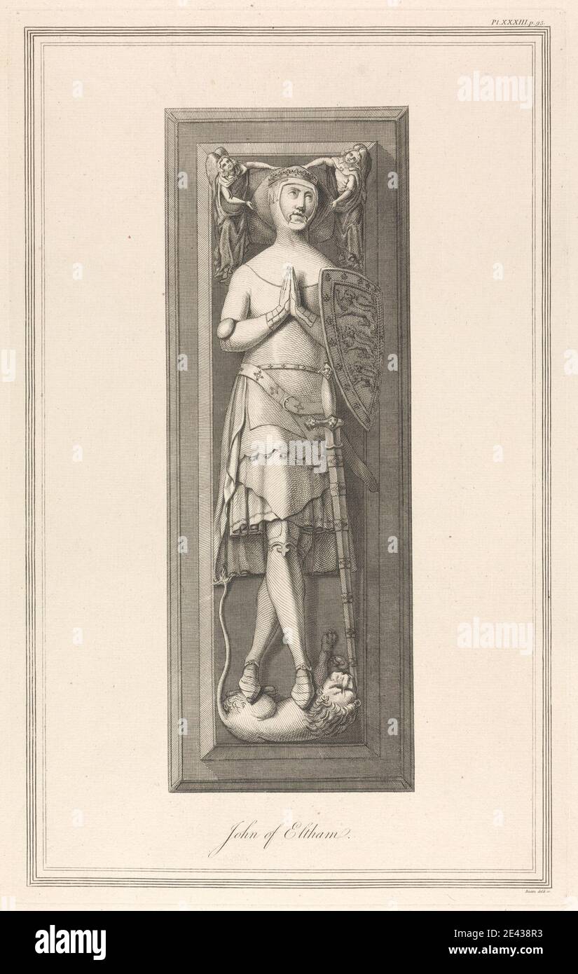 James Basire, 1769â€“1822, British, John of Eltham. Engraving Stock ...
