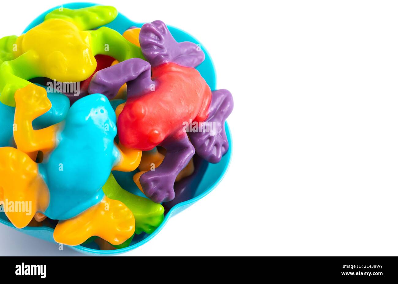 Multicolored Gummy Tree Frog Candies Isolated on a White Background ...