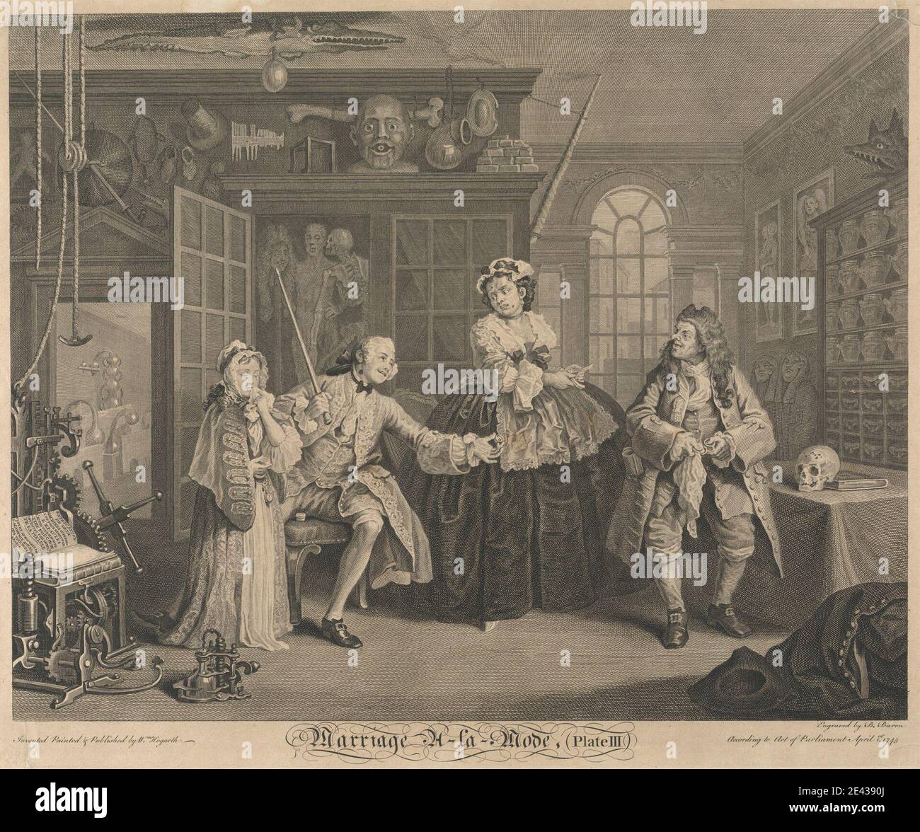 Bernard Baron, 1696â€“1762, French, Marriage A-La-Mode, Plate III: The ...