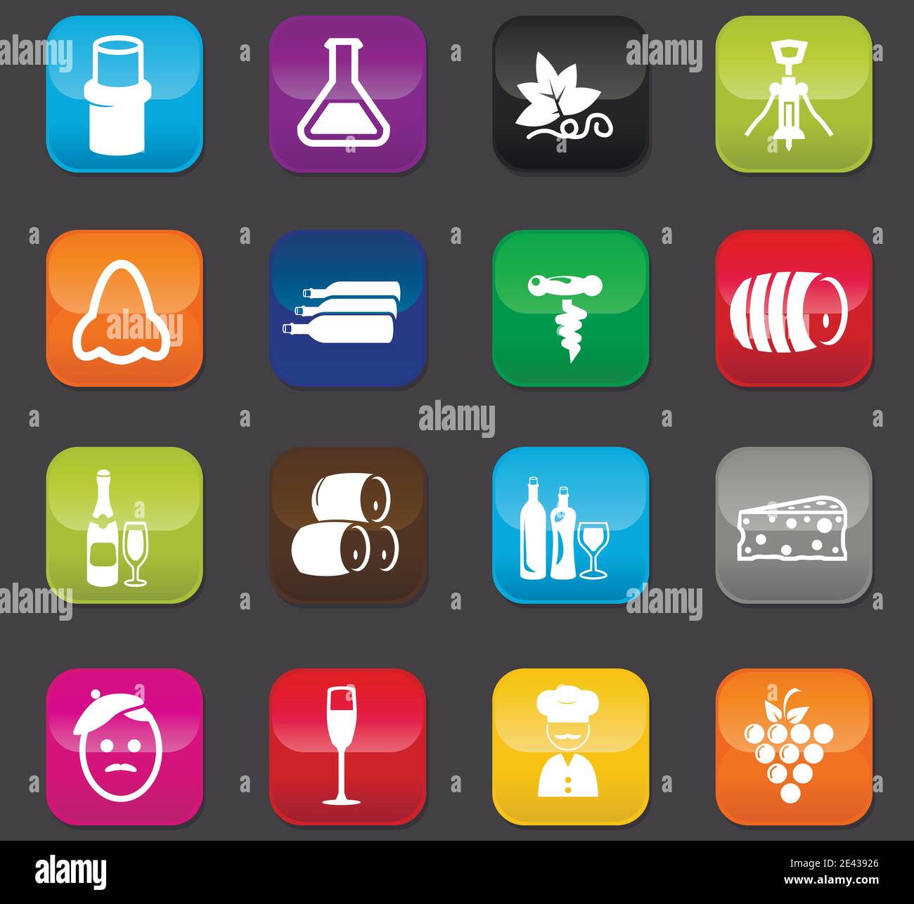 Vineyard and Wine icons set Stock Vector Image & Art - Alamy