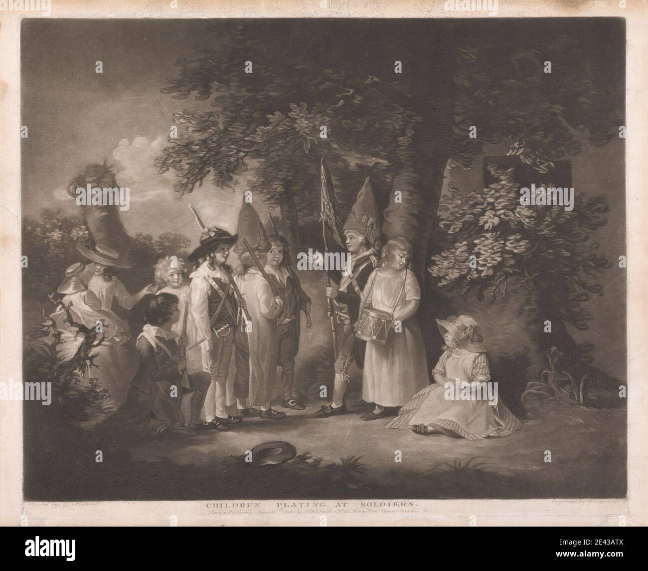 George Keating, 1762â€“1842, Irish, Children Playing at Soldiers Stock ...