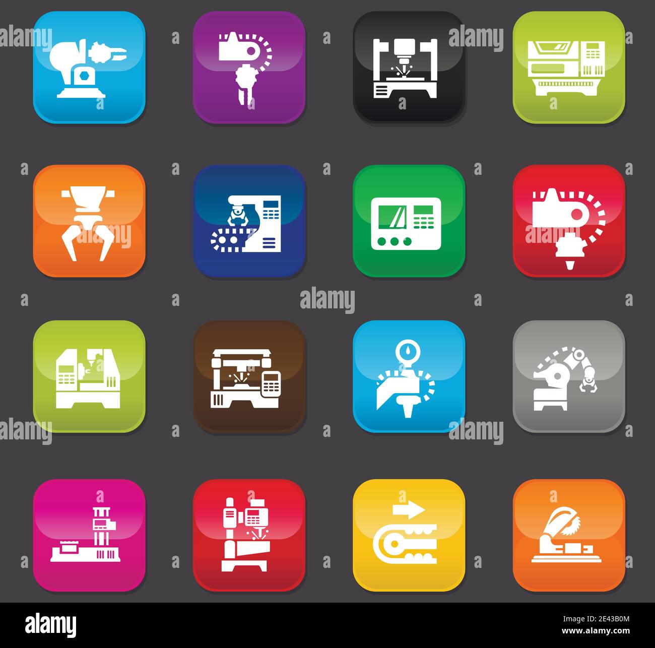 Machine tool icons set Stock Vector Image & Art - Alamy