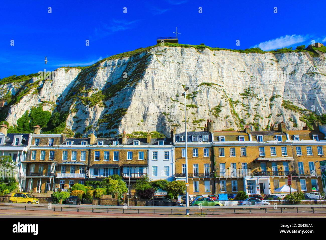 View of A20 road at the foot of the cliffs.White Cliffs of Dover,is the ...