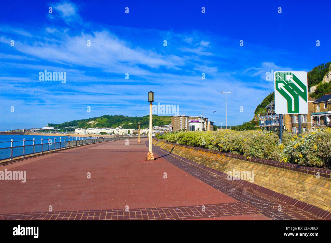 View of the Seafront and Beach, Marine Parade, Dover, Kent, UK ,July ...