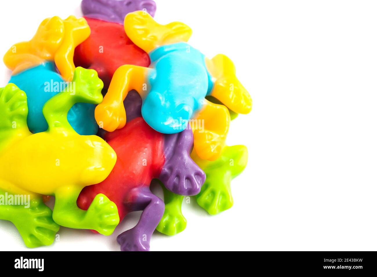 Multicolored Gummy Tree Frog Candies Isolated on a White Background ...